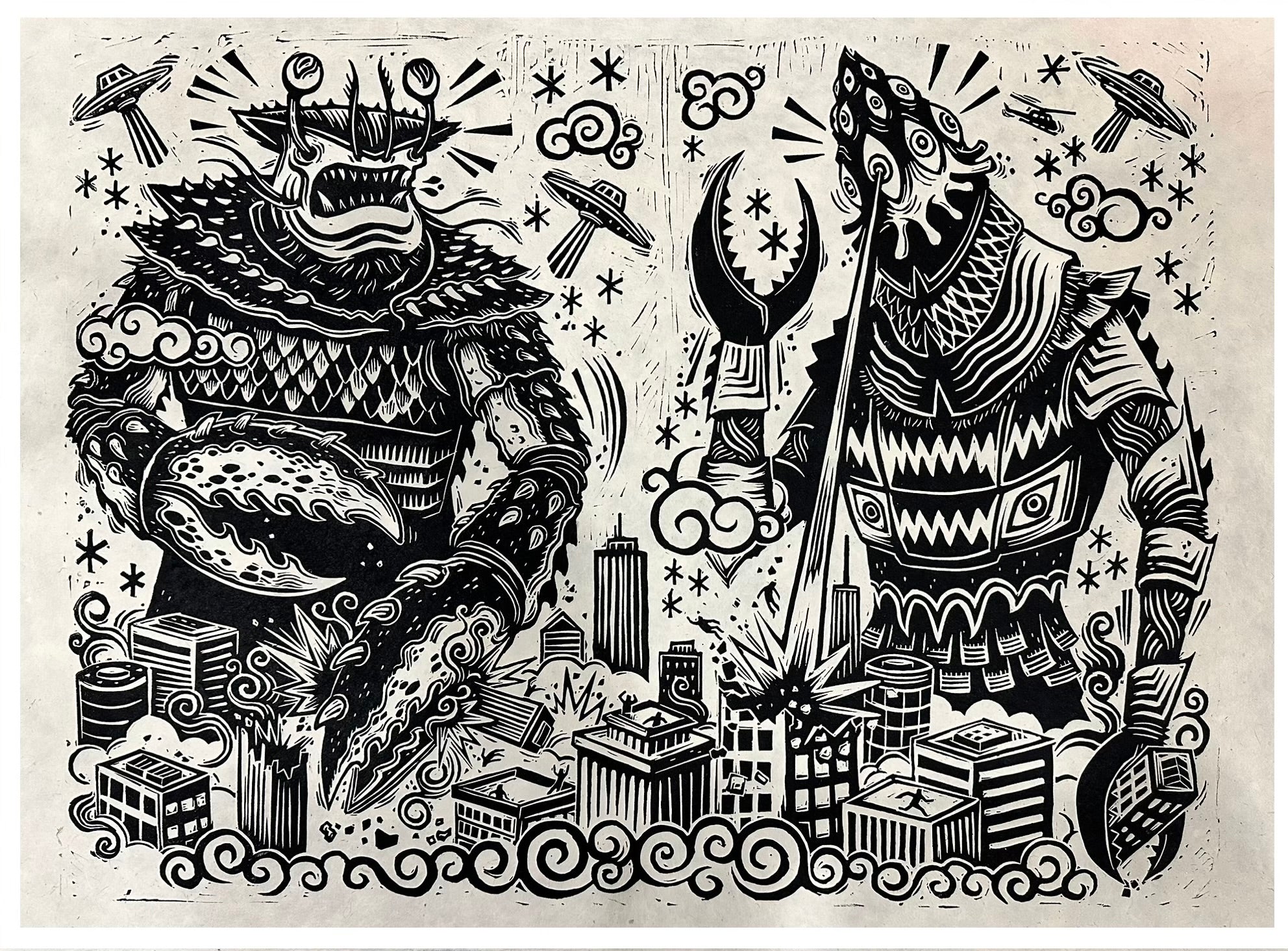 Linocut Posters – Attack Peter Shop